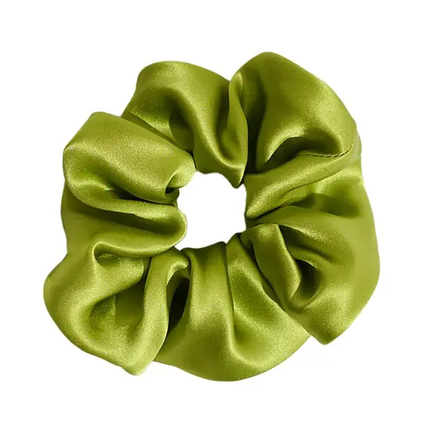 LOST PATTERN Silk Scrunchie Hair Tie - Green