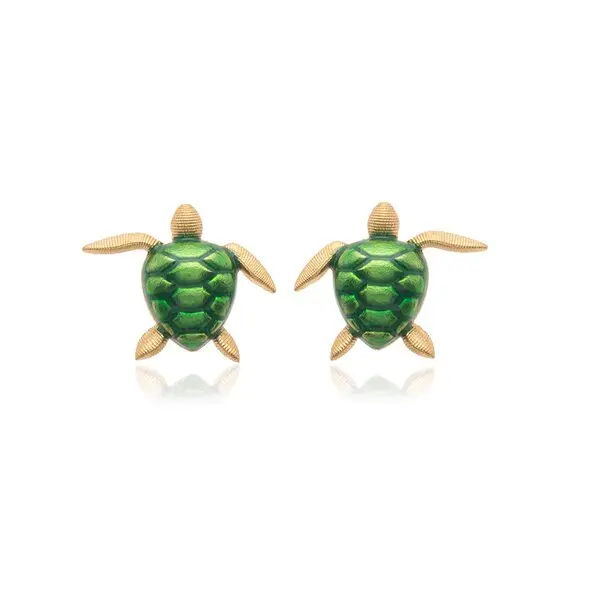 MILOU JEWELRY Sea Turtle Stud Earrings - Green