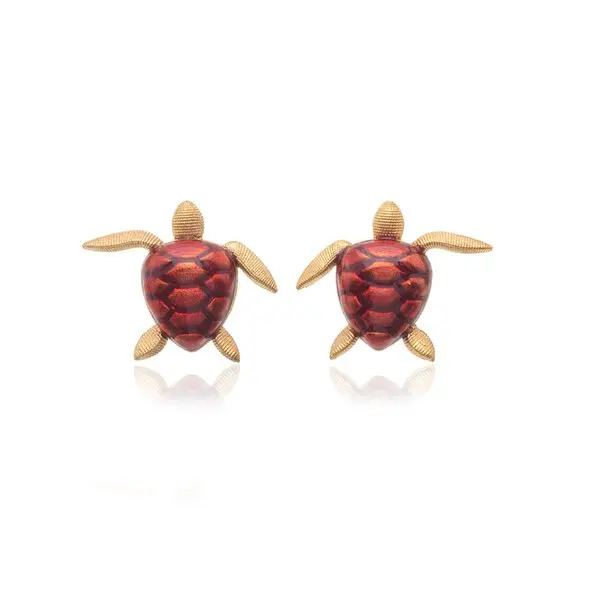 MILOU JEWELRY Sea Turtle Stud Earrings - Red