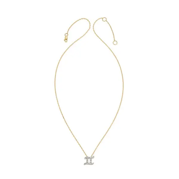 HEATHER HAWKINS Fourteen Karat Gemini Diamond Necklace - Gold
