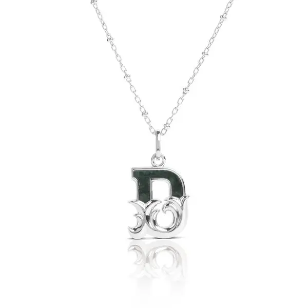 KASUN LONDON Letter 'd' Initial Necklace - Silver