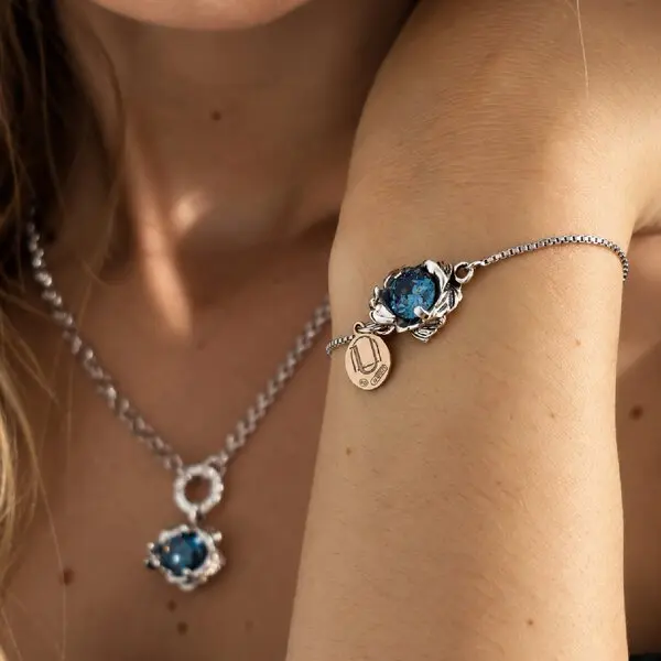 UNALOE Silver Bracelet With Zirconia - Silver/blue