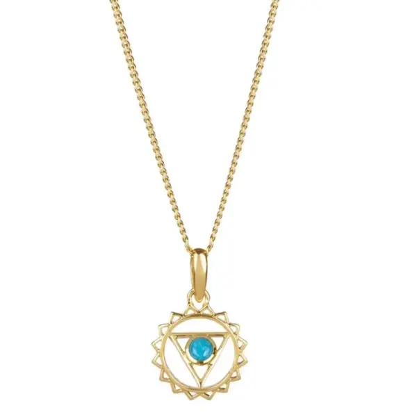 CHARLOTTE'S WEB JEWELLERY Throat Chakra Necklace With Turquoise - Gold