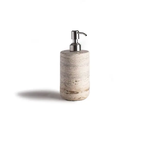 AND JACOB Neutrals Less Is More High Dispenser Travertine Marble - White