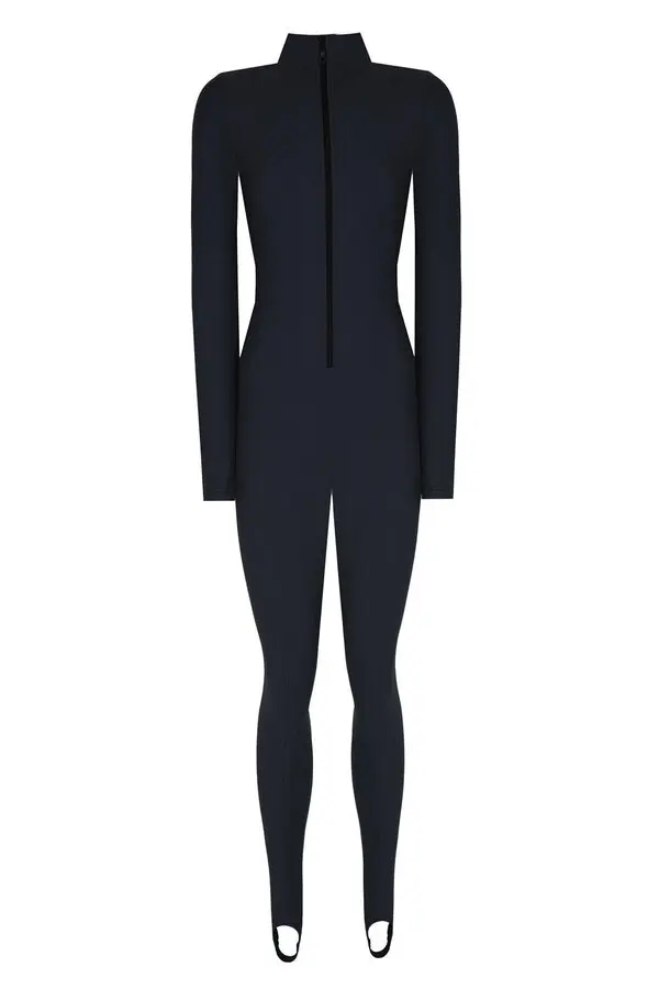 NO'DESIGN Zip-up Jumpsuit With Elastic Hem - Blue
