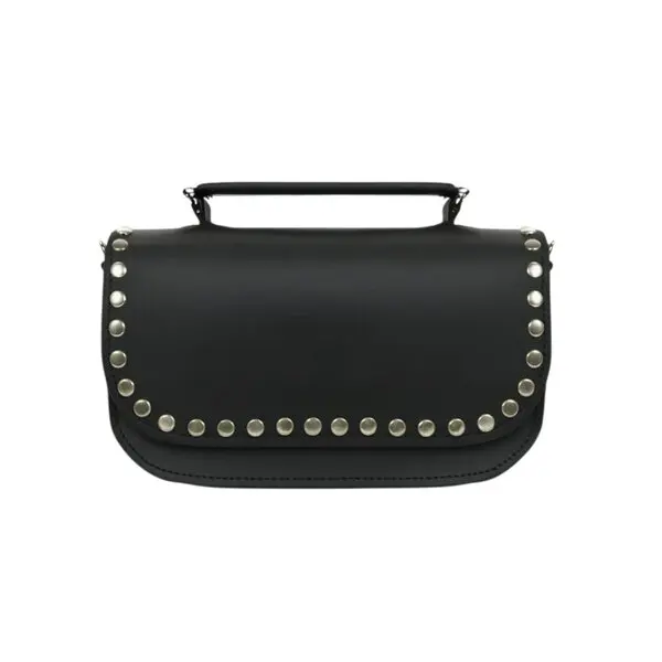 ZATCHELS Aura Studded Leather Satchel - Black