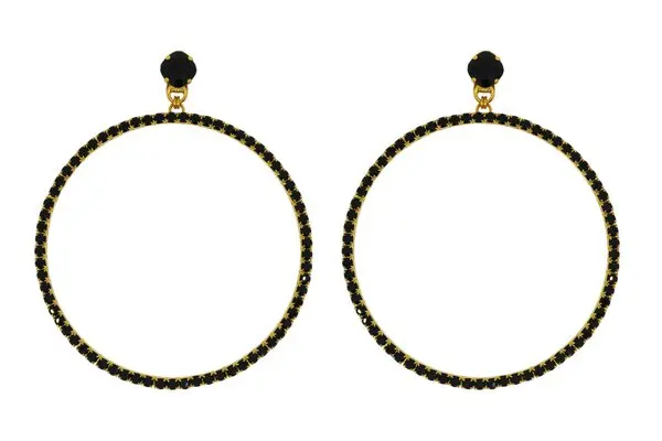 VICKISARGE The Jumbo Clip-on Hoop Earrings - Black