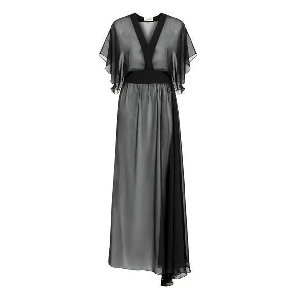 LILAMIE Ibiza V-neck Maxi Dress - Black