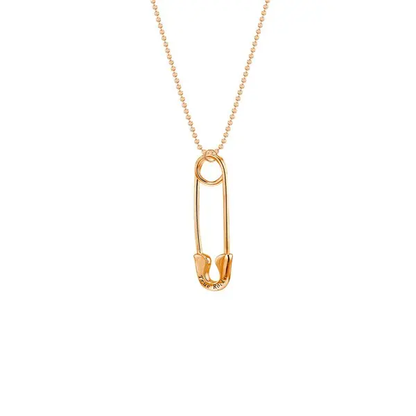 TRUE ROCKS 18kt Plated Safety Pin Pendant - Rose Gold
