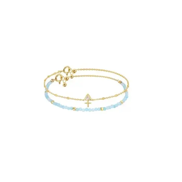 WJY STUDIO LONDON Constellation Sagittarius Zodiac Bracelet - Gold/blue