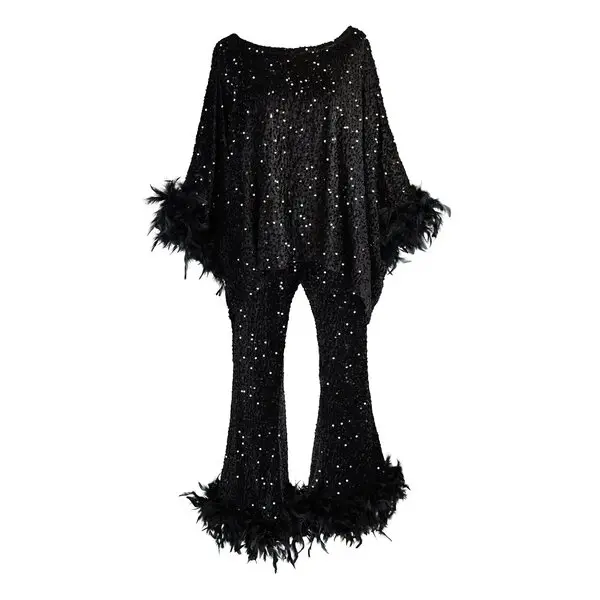 JENNAFER GRACE Cara Disco Sequin Set - Black