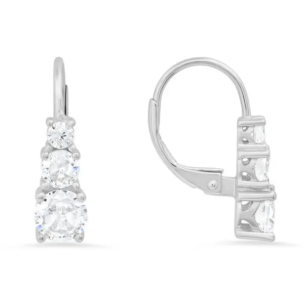 KYLIE HARPER Sterling Cubic Zirconia Leverback Earrings - Silver