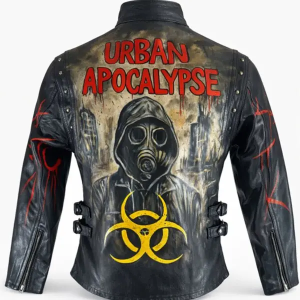 ZASTASTUDIO Hand-painted Leather Biker Jacket