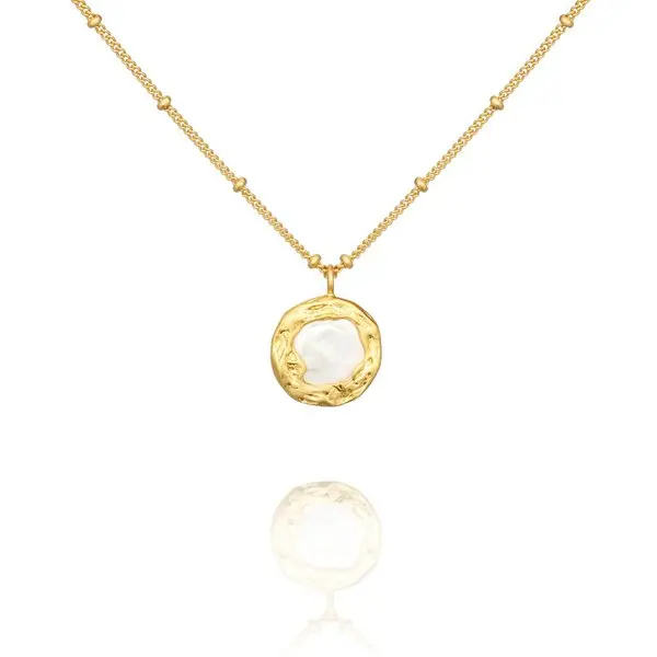 ARCTIC FOX & CO. Pendant Necklace With Mother Of Pearl - Gold/white
