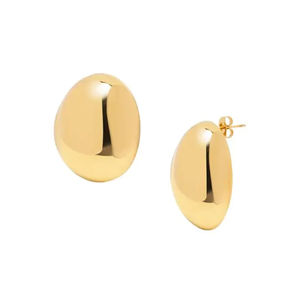 NIALAYA JEWELRY Oval Stud Earrings - Gold