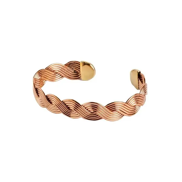 ANATOLIACRAFT Handcrafted Copper & Brass Woven Cuff - Rose Gold