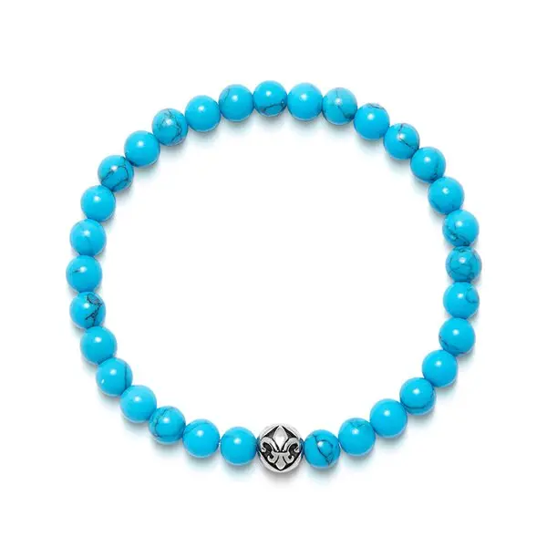 NIALAYA JEWELRY Turquoise Bead Bracelet - Silver
