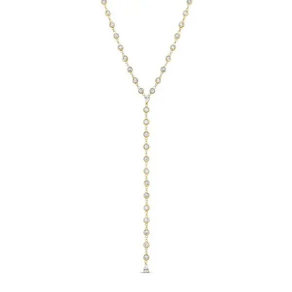 SHYMI Round Bezel Lariat - Gold