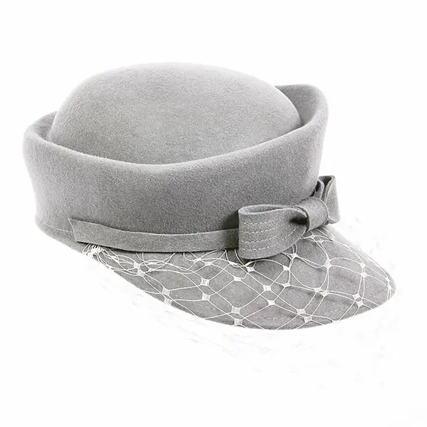 MISA HARADA MILLINERY Anais Asymmetric Cap - Grey