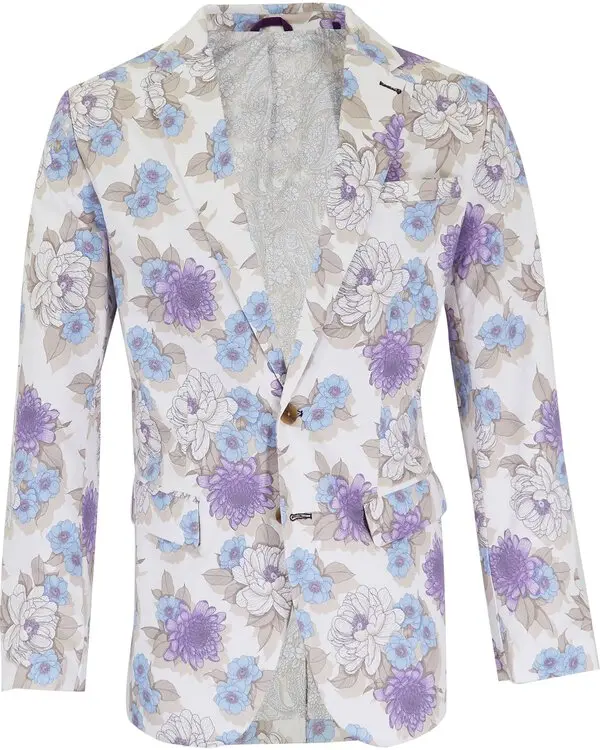 LORDS OF HARLECH Hadrian Flower Bed Blazer - White
