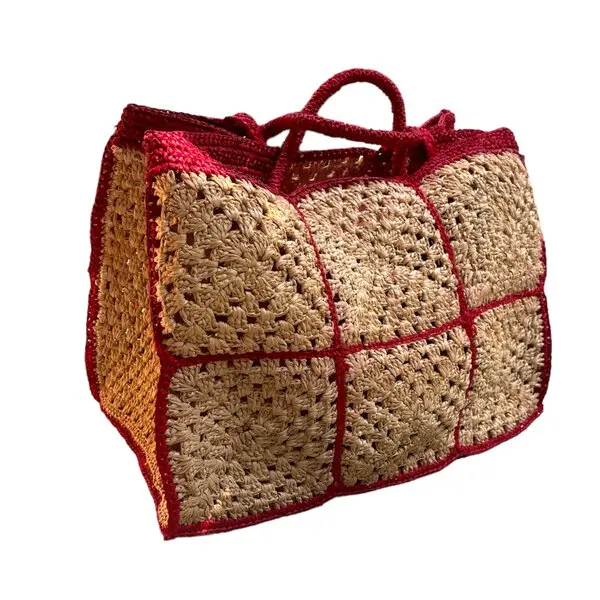 ZANATANY CONCEPTS Handmade Carry Tote Bag - Red