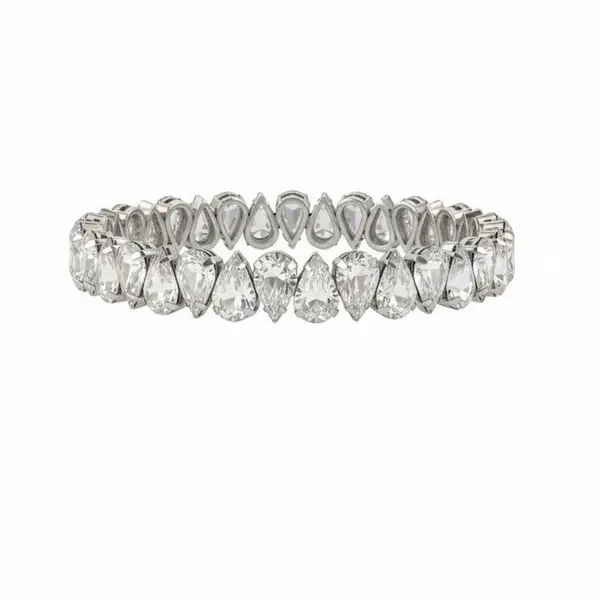 MAISON DE GALA Mixed-cut Crystal Tennis Bracelet - Silver
