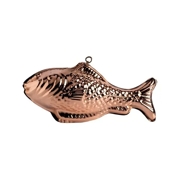 ANATOLIACRAFT Brown / Rose Gold Solid Copper Fish Cake Mold – Tin-lined Vintage Baking & Decorative Mold - Brown/rose Gold