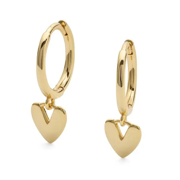 ELK & BLOOM Love Heart Hoop Earrings - Gold