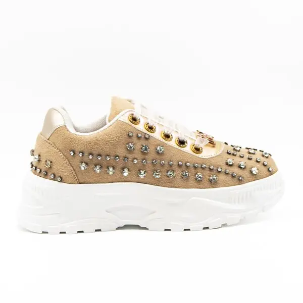 RETTROSE Eden Luxury Desert Storm Embellished Trainers - Black
