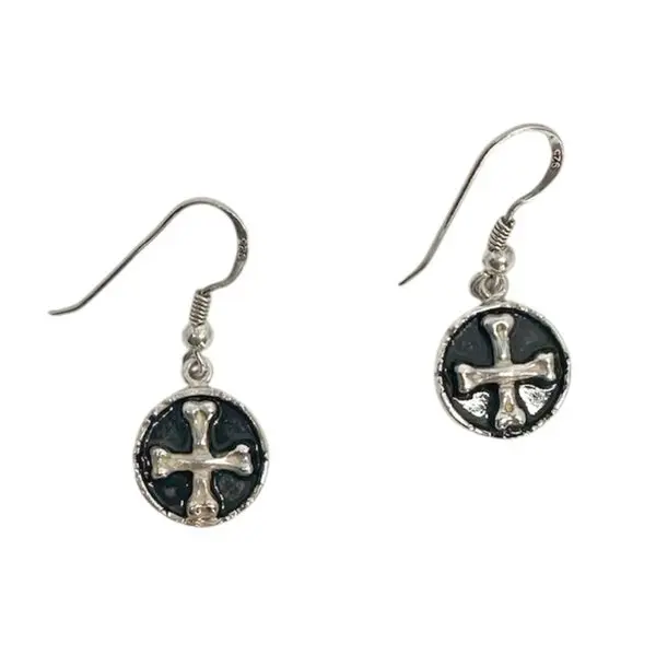 TG-JEWELLERY BY TAMARA GERVASIO Medaglie Bones Skull Drop Earrings - Silver/black