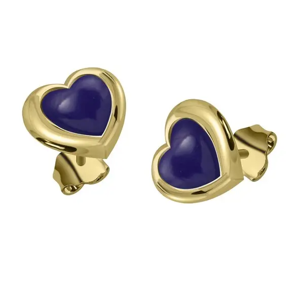 LUNAYA JEWELRY Lapis Heart Stud Earrings - Blue