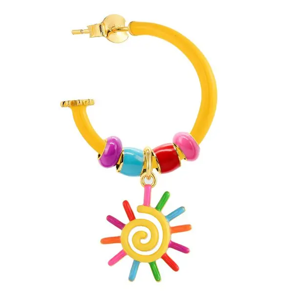 PINNOLE Earring With Enamel Detailing - Yellow