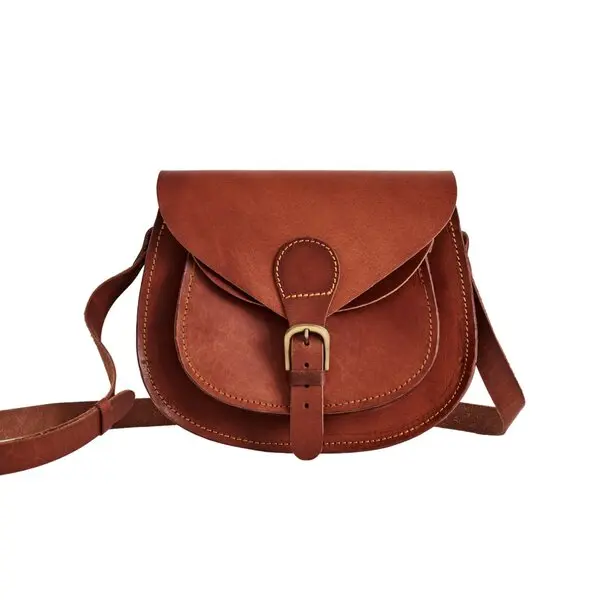 VIDA VIDA Handmade Leather Saddle Bag - Brown