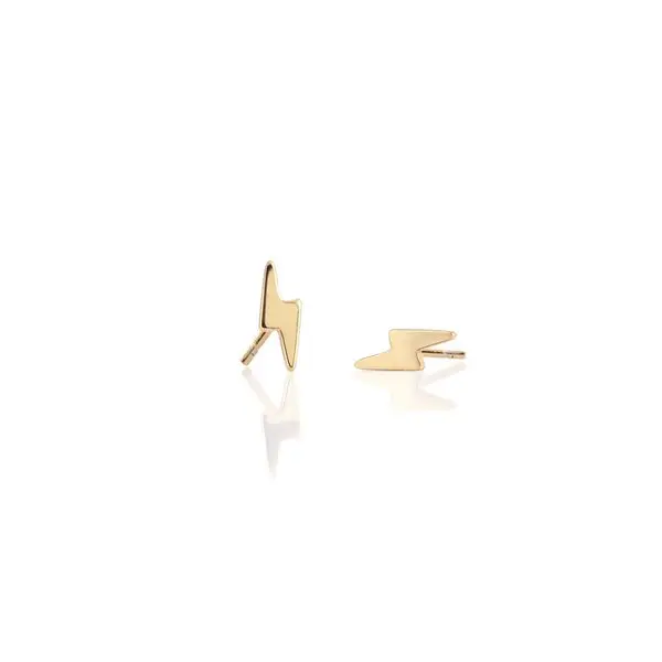 Kris Nations Lightning Bolt Stud Earrings - Gold