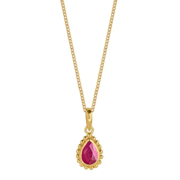 CHARLOTTE'S WEB JEWELLERY Ruby Gold-plated Necklace - Gold/red