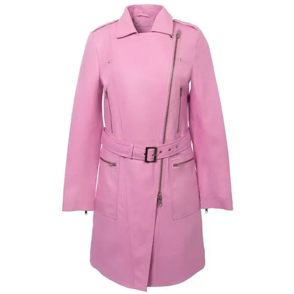 ZASTASTUDIO Leather Biker Trench Coat