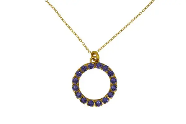 VICKISARGE Hoop Pendant Necklace - Purple
