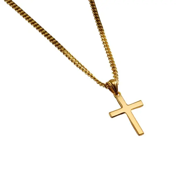 POSH TOTTY DESIGNS Plated Cross Pendant Necklace - Gold