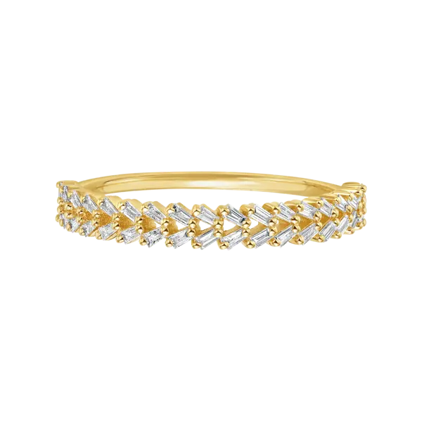LA KAISER Solid Diamond Band Ring - Gold