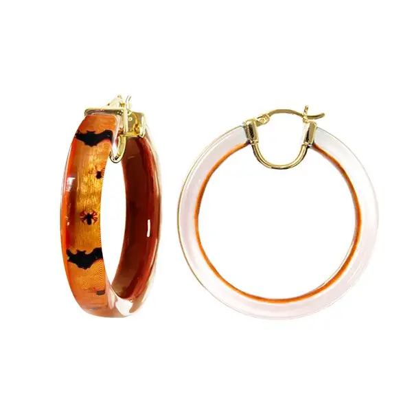 GOLD & HONEY Spiders And Bats Hoop Earrings - Orange