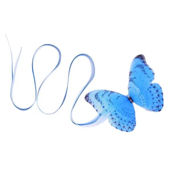 Oana Savu Butterfly Ribbon Tie Choker Necklace - Blue