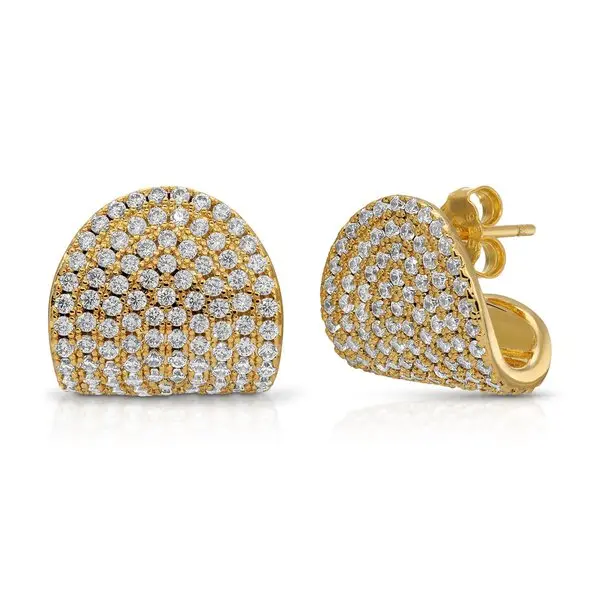 NATIVE GEM Arc Stud Earrings - Gold
