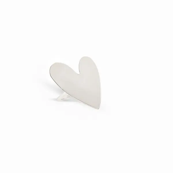 SILVER MOON Sterling Heart Ring - Silver