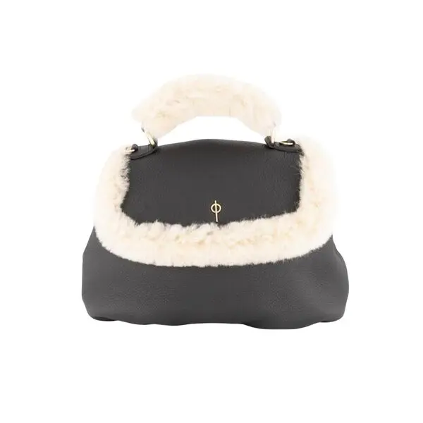 OTRERA Crossbody Bag With Fur Detail - Black