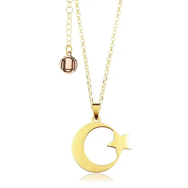 UNALOE Vermeil Crescent Moon And Star Necklace - Gold