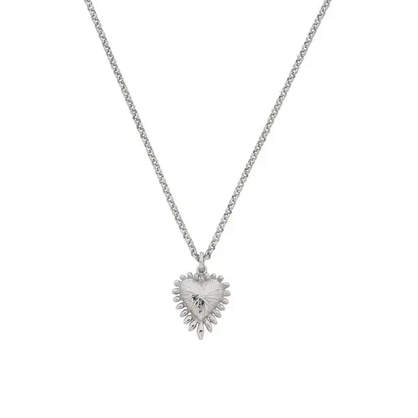 ZOË & MORGAN Mini Heart Rays Necklace - Silver