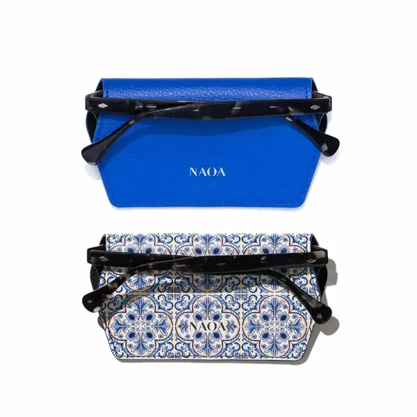 NAOA Slim Glasses Case Royal Amalfi Two Pack - Blue/white