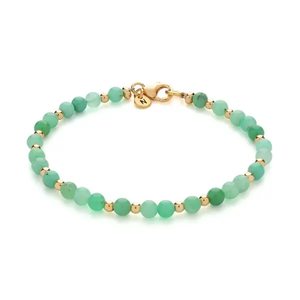 NELLOU JEWELLERY May Birthstone Chrysoprase Bracelet - Green
