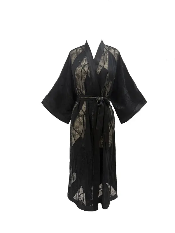 CAROL COELHO Lithos Embroidered Kimono - Black