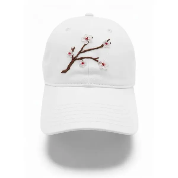 C. GRASSI Crystal Garden Sakura Dad Hat - White